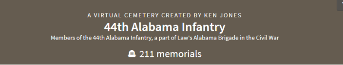 A Virtual Cemetery created by Ken Jones 44th Alabama Infantry Members ...